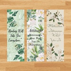 10 Digital Printable Bookmarks | Digital Bookmark | Printable Bookmark ...