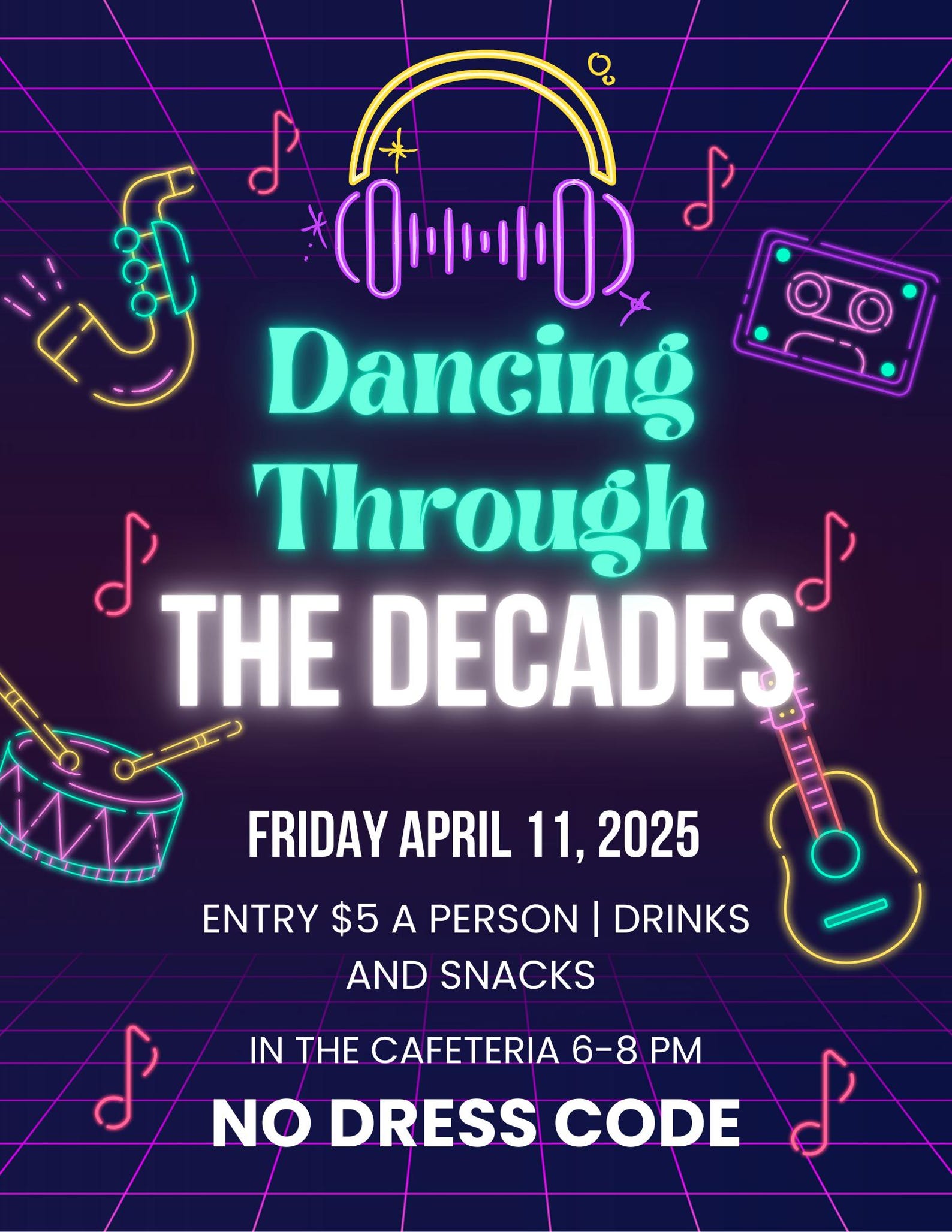 Dancing Through the Decades, Flyer, School - Etsy