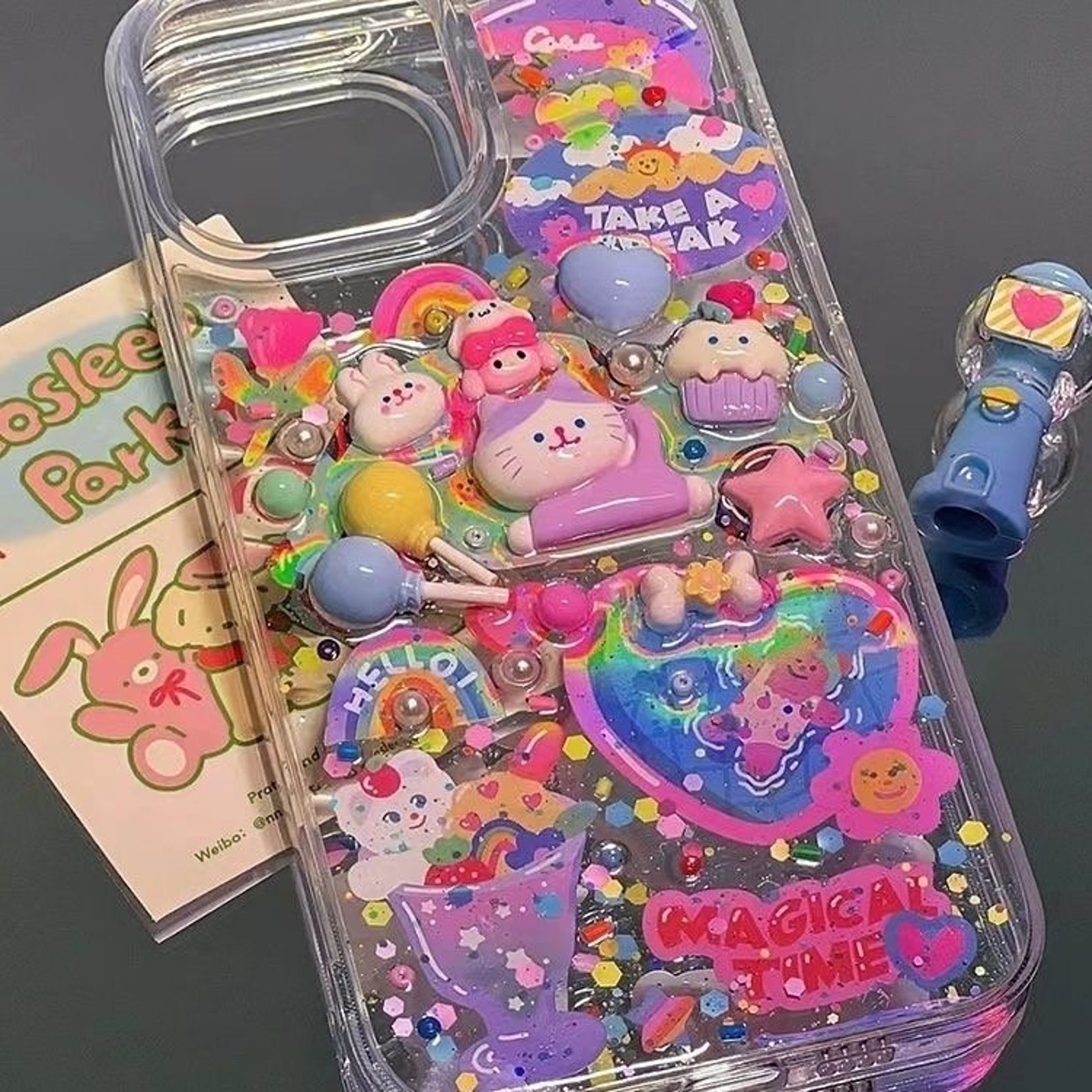 3D Phone Case,cute Charms Resin Phone Case, Glitter iPhone Case, Cute ...