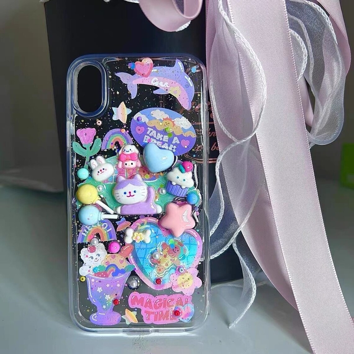 3D Phone Case,cute Charms Resin Phone Case, Glitter iPhone Case, Cute ...