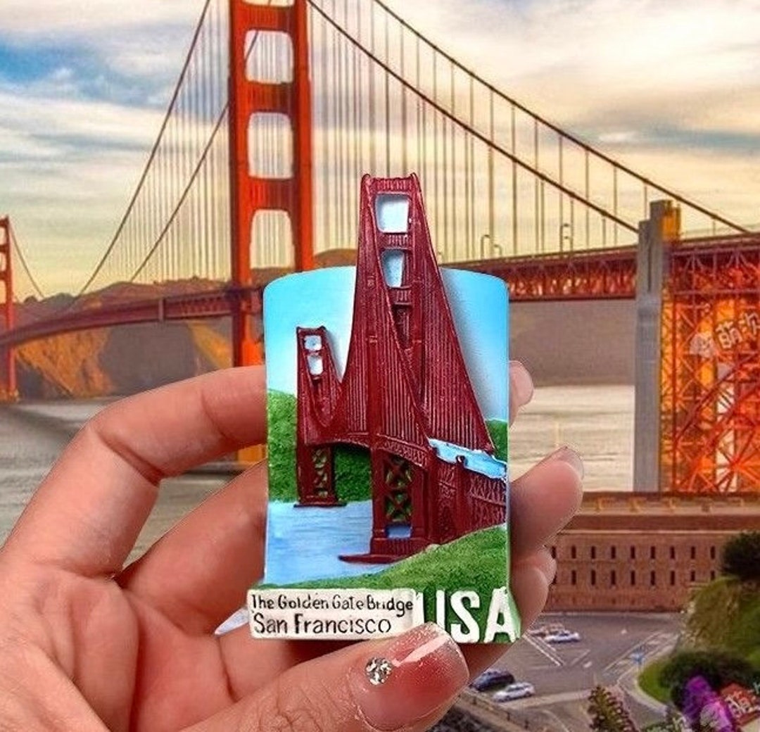 San Francisco Fridge Magnet Golden Gate Bridge 3D Fridge Magnet Train ...