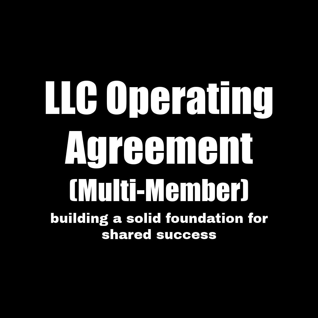 LLC Operating Agreement (multi-member) Template Customizable Business ...