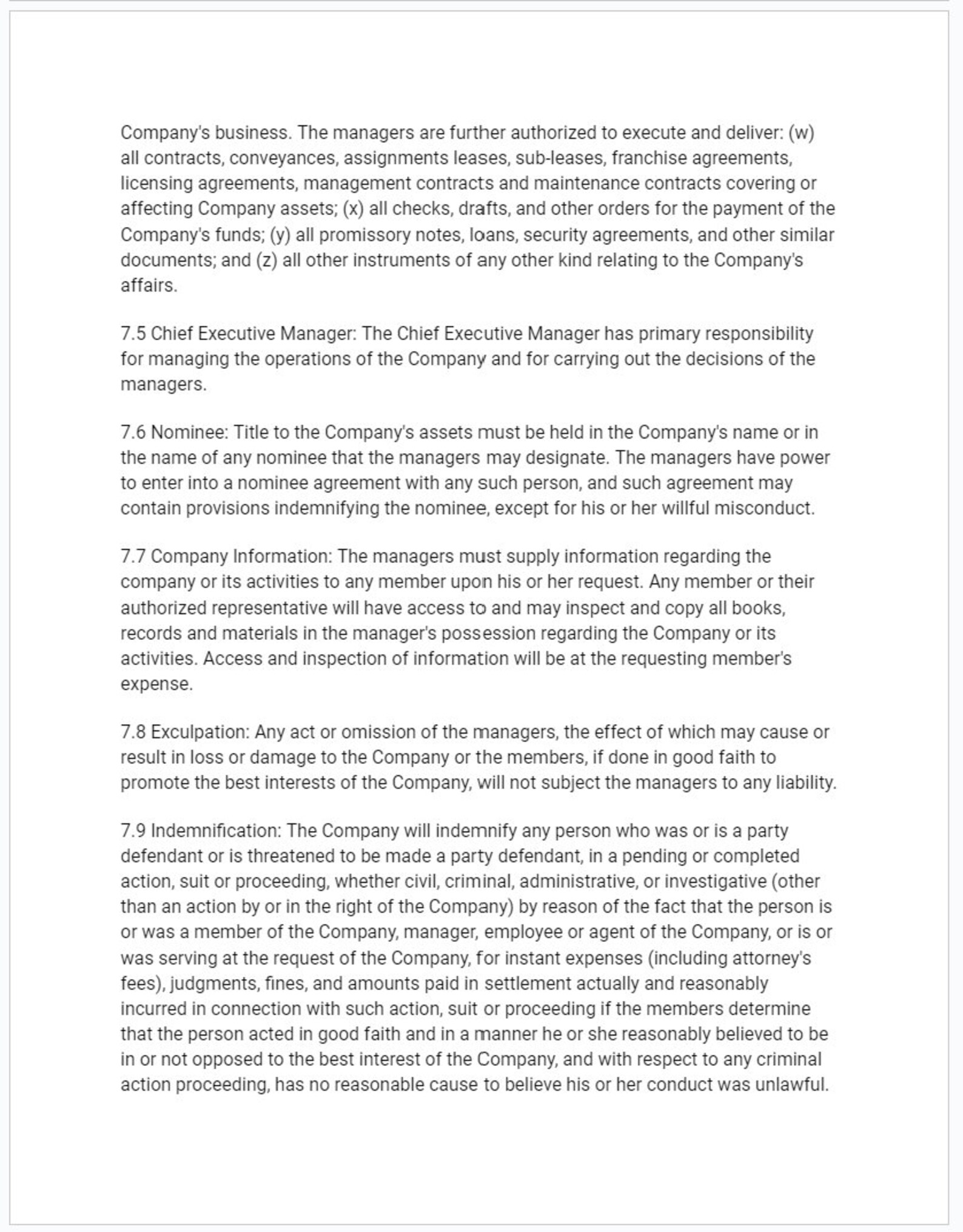 Single Member LLC Operating Agreement Outline the Internal Structure of ...