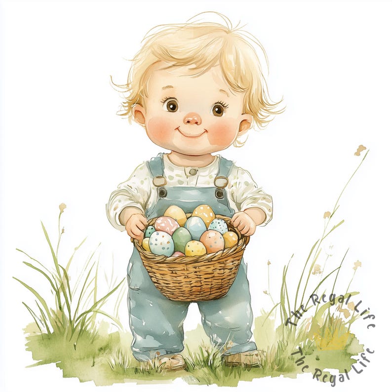 Easter Boy Clipart: Printable Easter Egg Images (digital Download) - Etsy