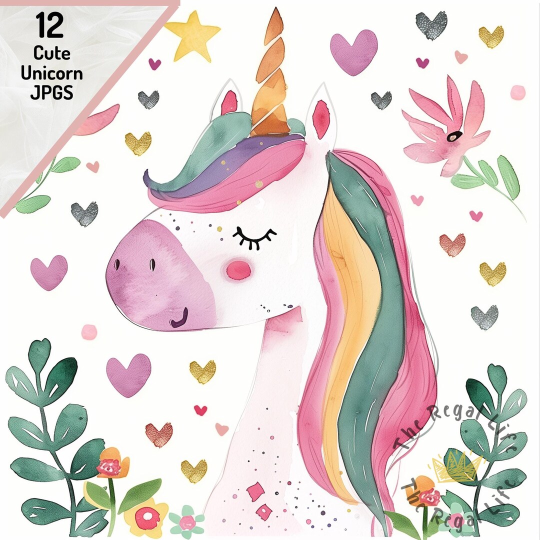 Magical Unicorn Clipart, Bright Unicorns, Unicorn Birthday Bundle for ...