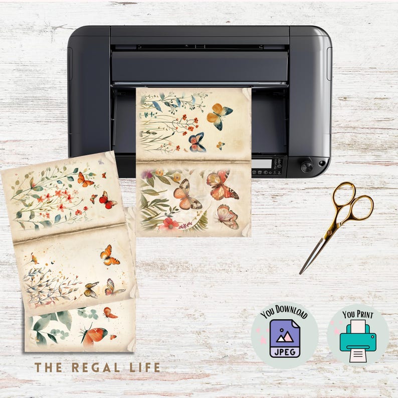 Butterfly Junk Journal Pages: Summer Wildflowers, Tags, Labels (digital ...