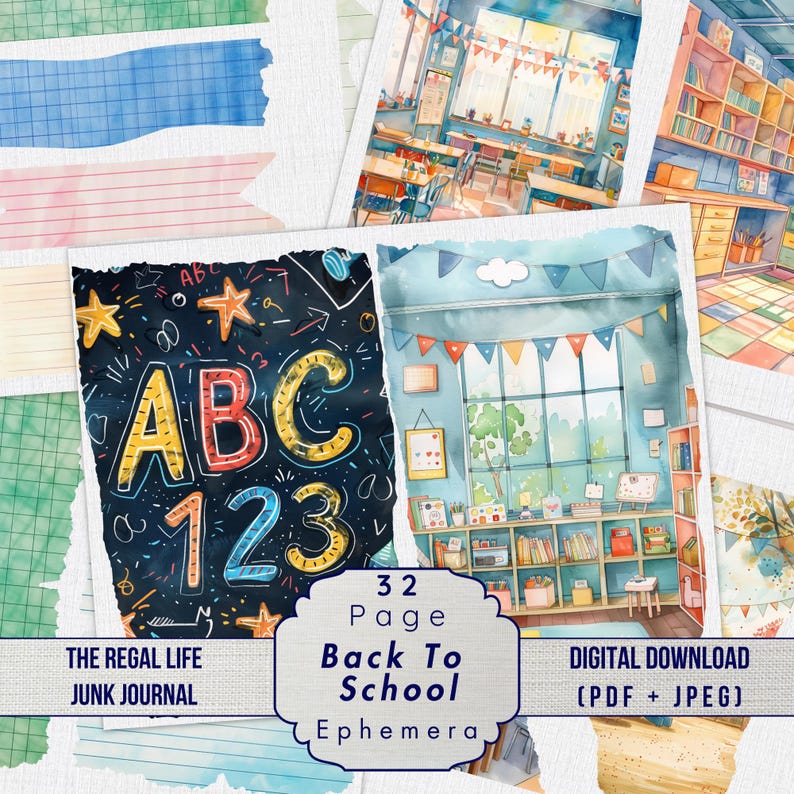 Back to School Ephemera: Printable Junk Journal Pages (PDF + JPEG) - Etsy