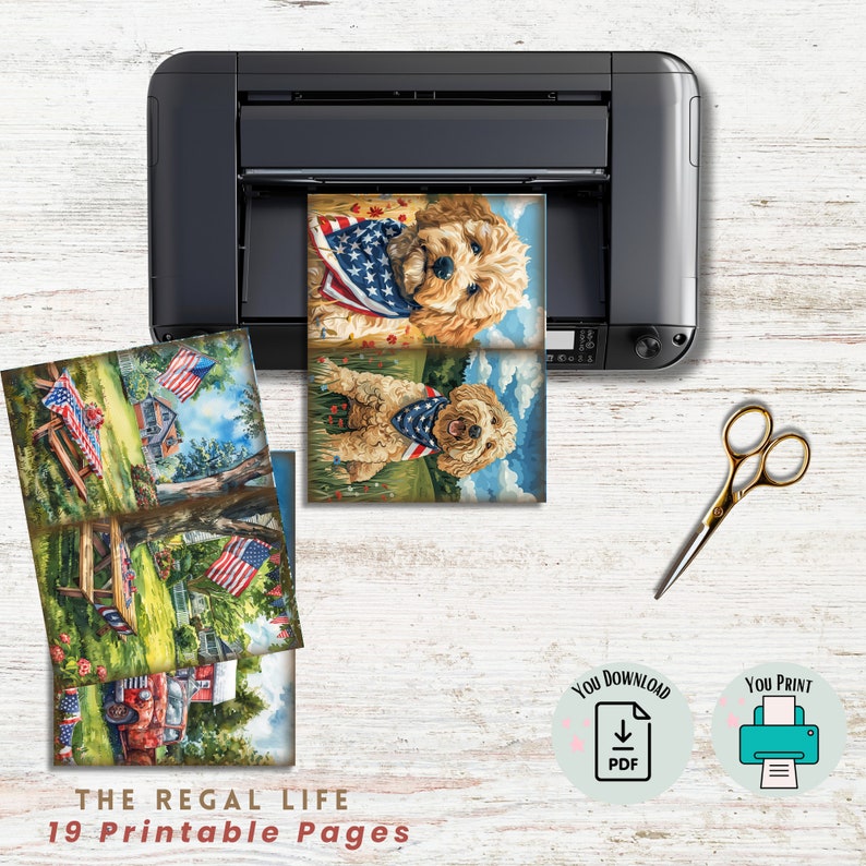 American Flag Junk Journal Pages: Rustic Patriotic Scrapbook (digital ...