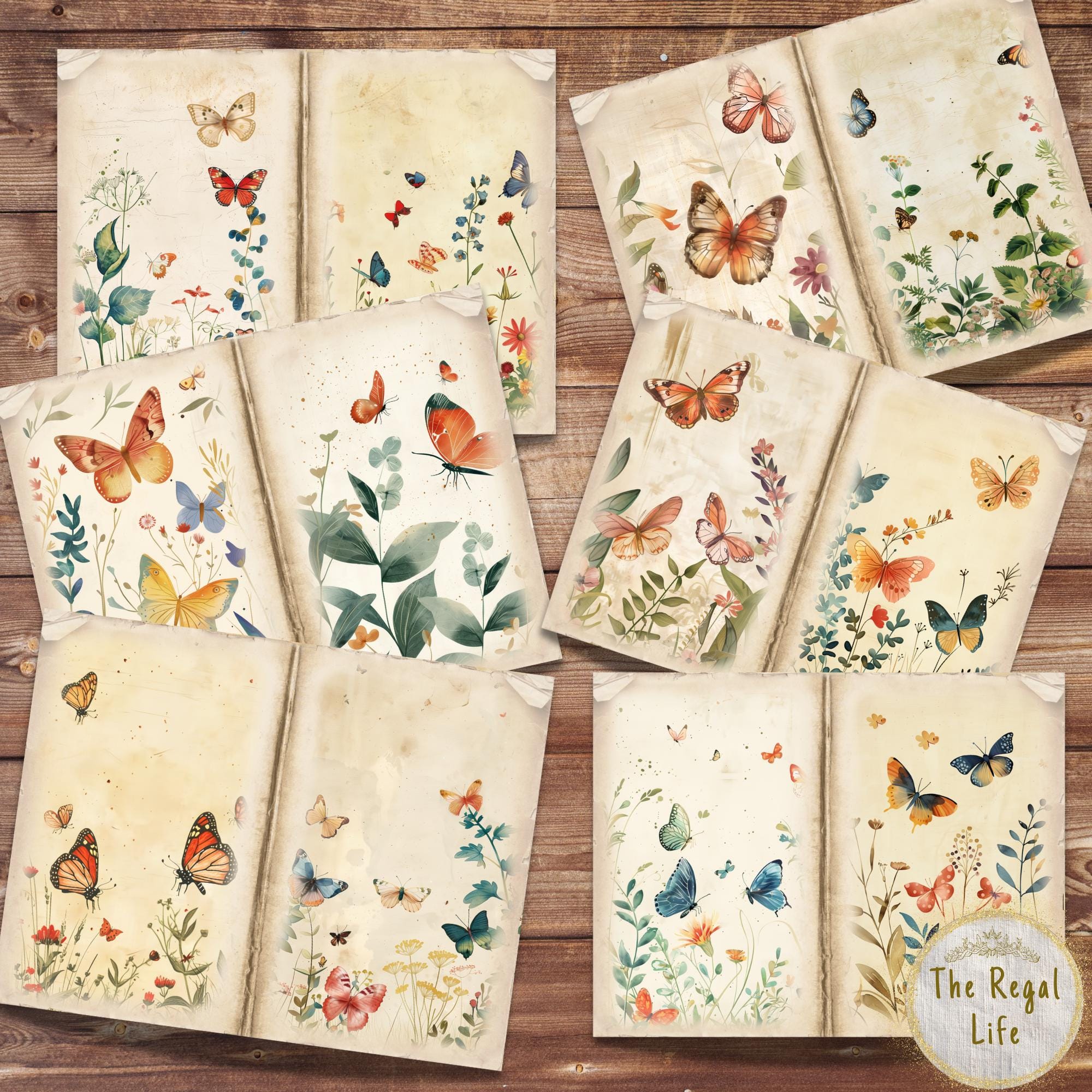 Butterfly Junk Journal Pages: Summer Wildflowers, Tags, Labels (digital ...