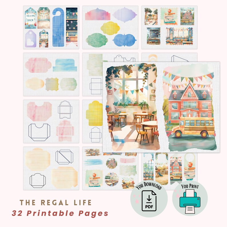 Back to School Ephemera: Printable Junk Journal Pages (PDF + JPEG) - Etsy