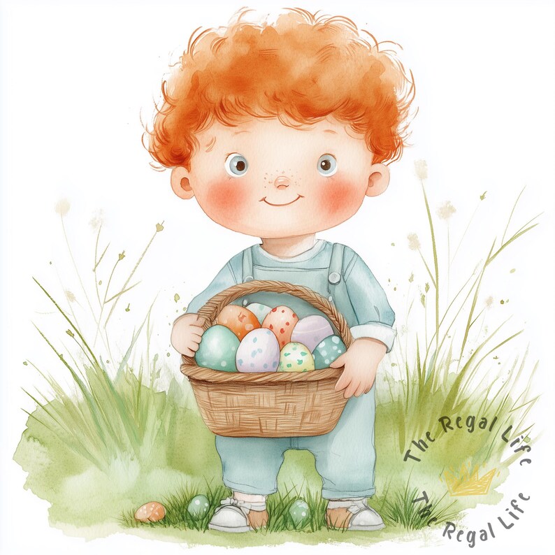 Easter Boy Clipart: Printable Easter Egg Images (digital Download) - Etsy