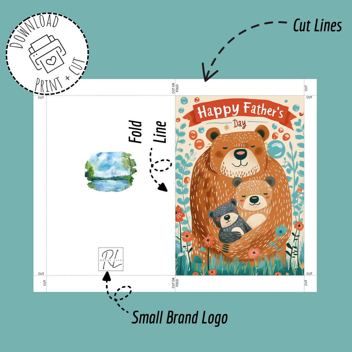 Printable Card for Dad, Printable Fathers Day Card, Father's Day Card ...