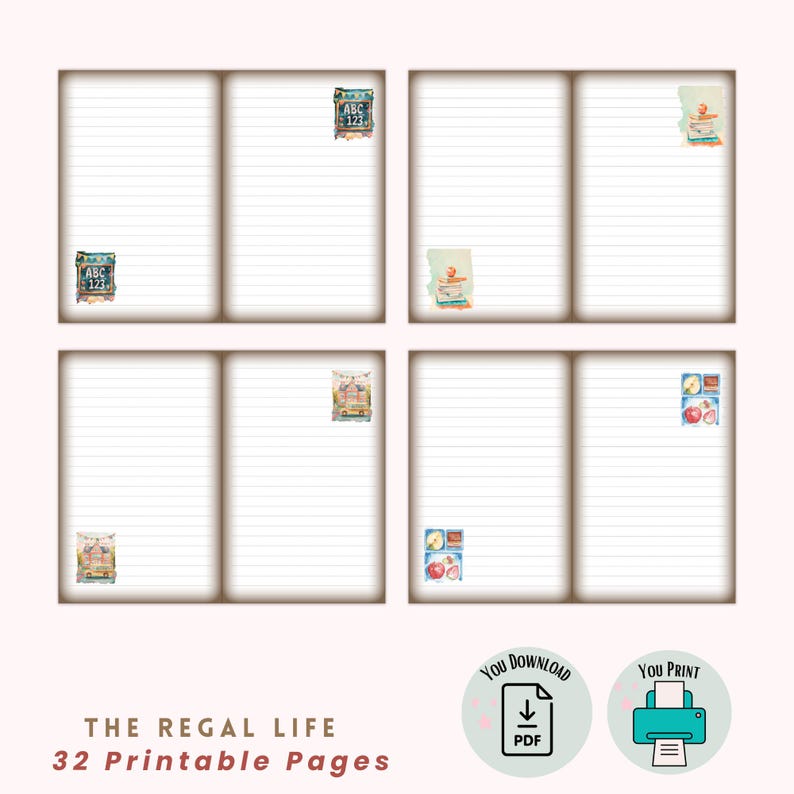 Back to School Ephemera: Printable Junk Journal Pages (PDF + JPEG) - Etsy