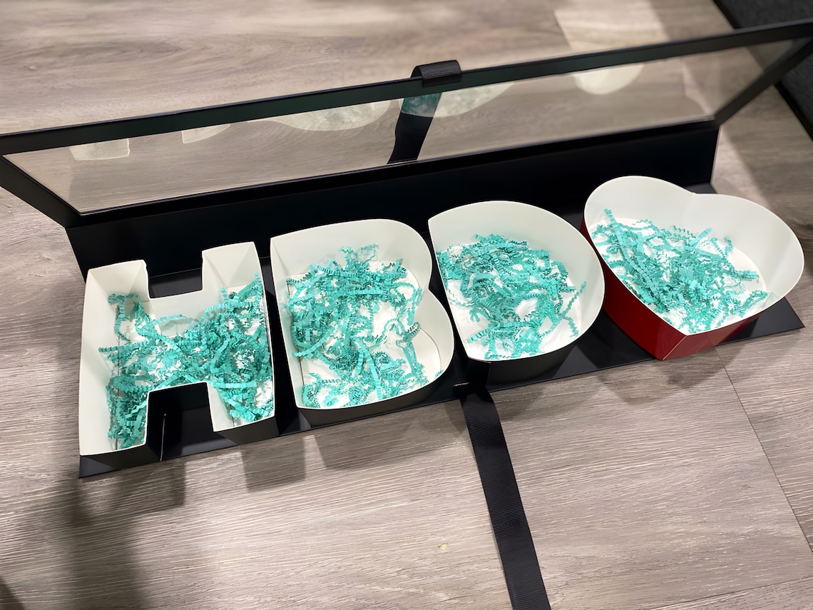 Fillable Letters Candy Floral Window Box for Birthday, Love ...