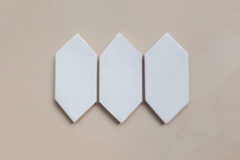 White Picket Tile | Moroccan Tile | Terracotta Tile | 4 X 8 Diamond ...