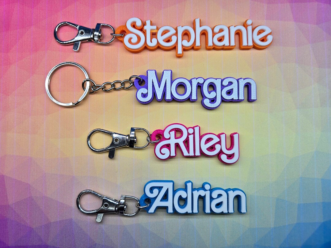 Custom Name Keychain - Personalized Two-tone Keychain - Etsy Canada
