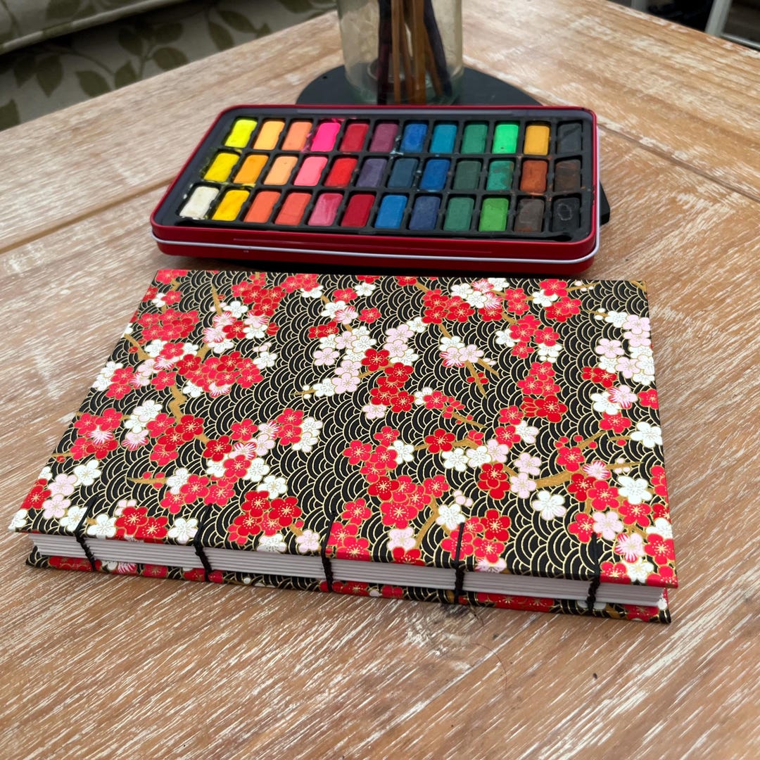 Cherry Blossom on Black Gold Details Japanese Chiyogami Covered Mixed ...