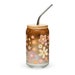 Retro Flowers Can-shaped Glass With Lid and Straw - Etsy