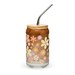 Retro Flowers Can-shaped Glass With Lid and Straw - Etsy