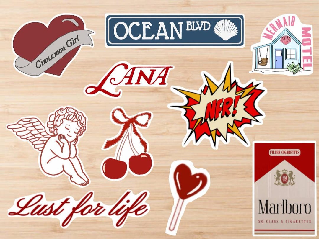 Lana Del Rey Themed Stickers: Pack of 10 Waterproof Homemade Lana ...