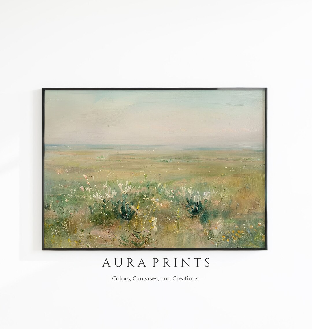 Spring Flower Fields Digital Painting Printable Rustic Farmhouse ...