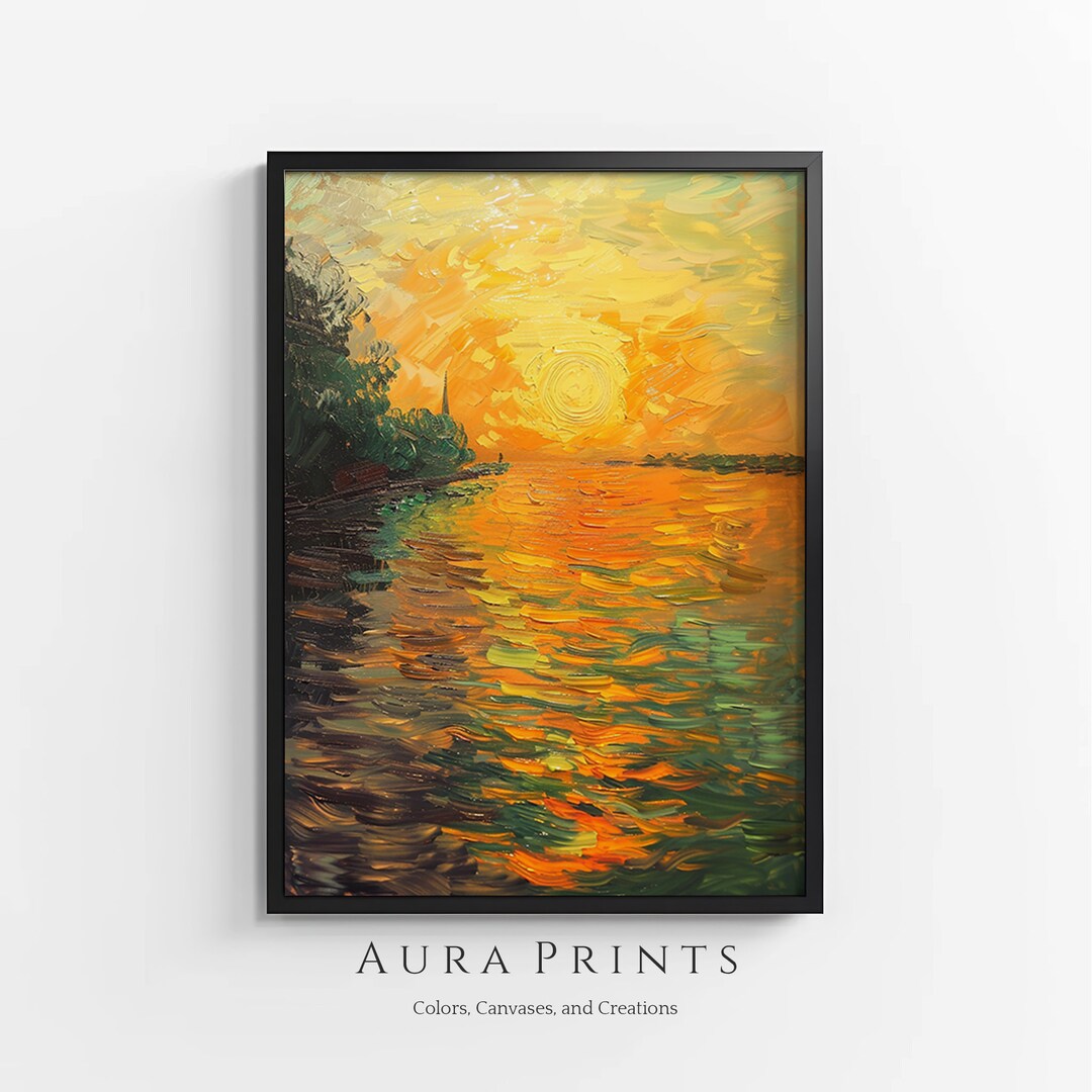 Edvard Munch Sunset Over Seine PRINTABLE Digital Painting Cottagecore ...