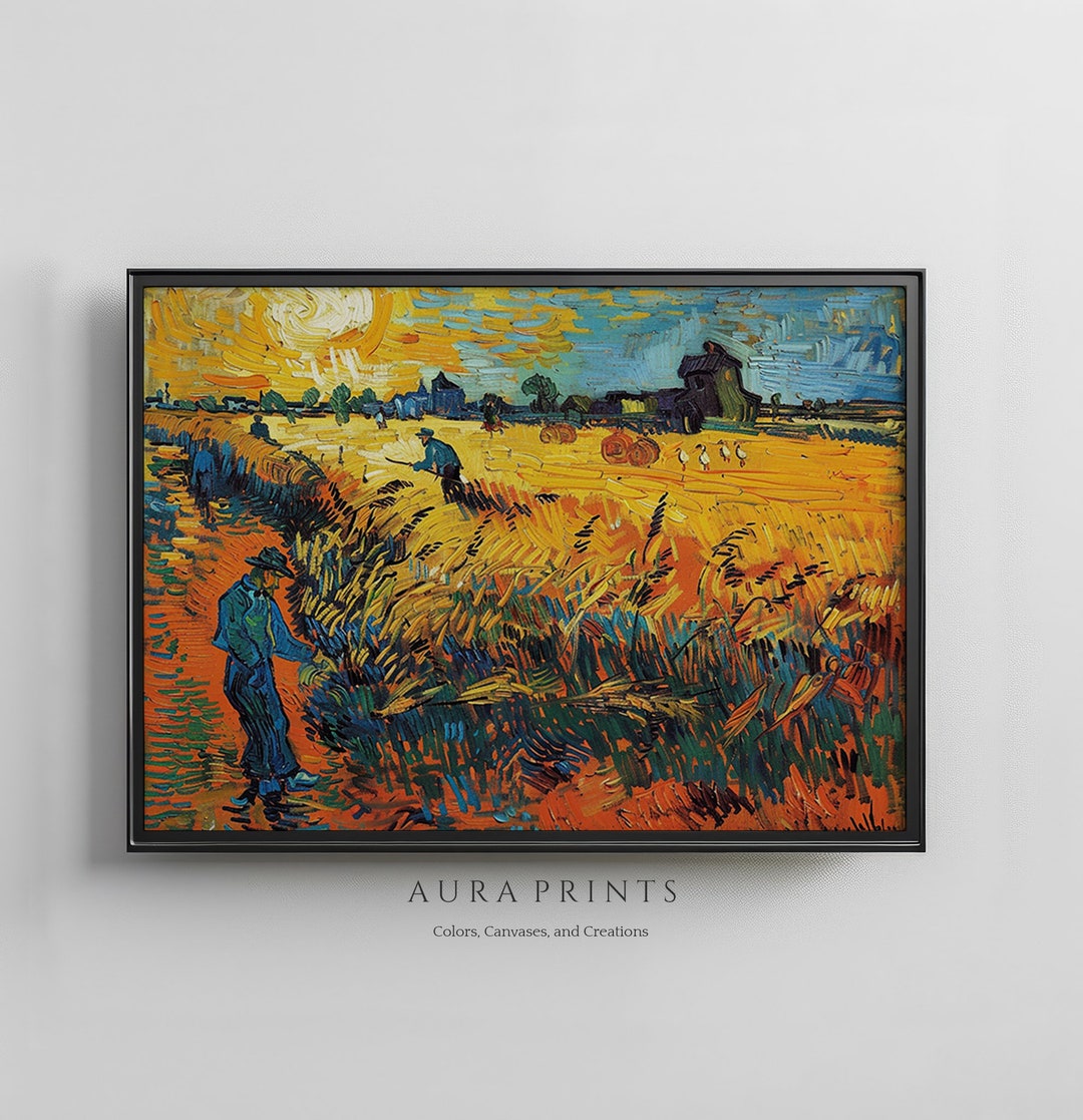 Labor at Dusk Canvas | Van Gogh | Sunset Agriculture Painting | Post ...