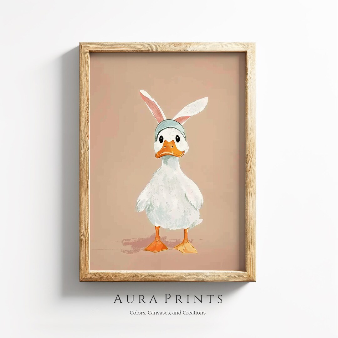 Cute Easter Duck Digital Painting Printable Wall Art Gift 0375 - Etsy
