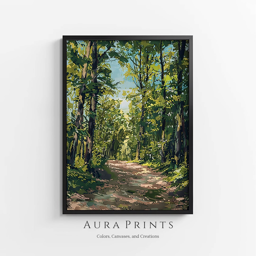Woodland Wanderlust Vintage Forest Pathway Digital Art Printable Summer ...