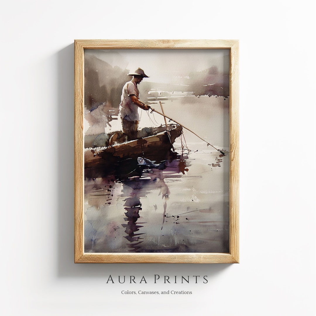 Early Morning Catch PRINTABLE Digital Wall Art Vintage Style for ...