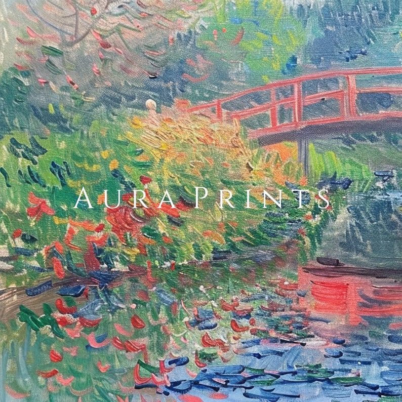 Claude Monet Japanese Bridge PRINTABLE Digital Painting Wall Art ...