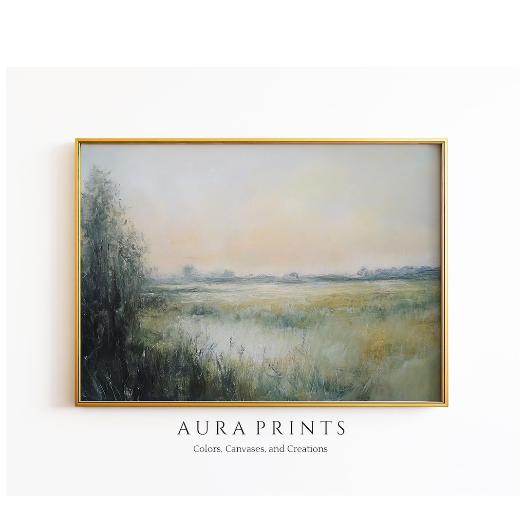 Claude Monet Vintage Rural Muted Painting | Rustic Farmhouse Wall Art ...