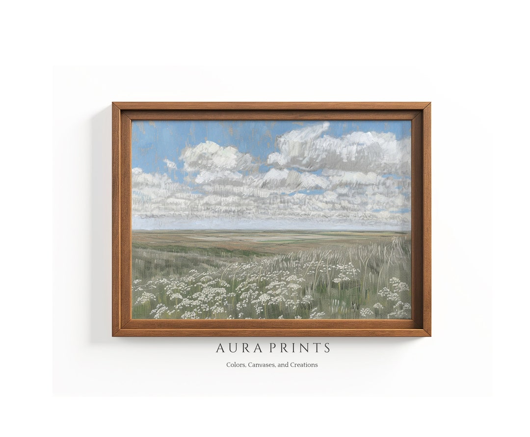 Dewy Spring Grass Field PRINTABLE Digital Painting Wall Art Ideal for ...