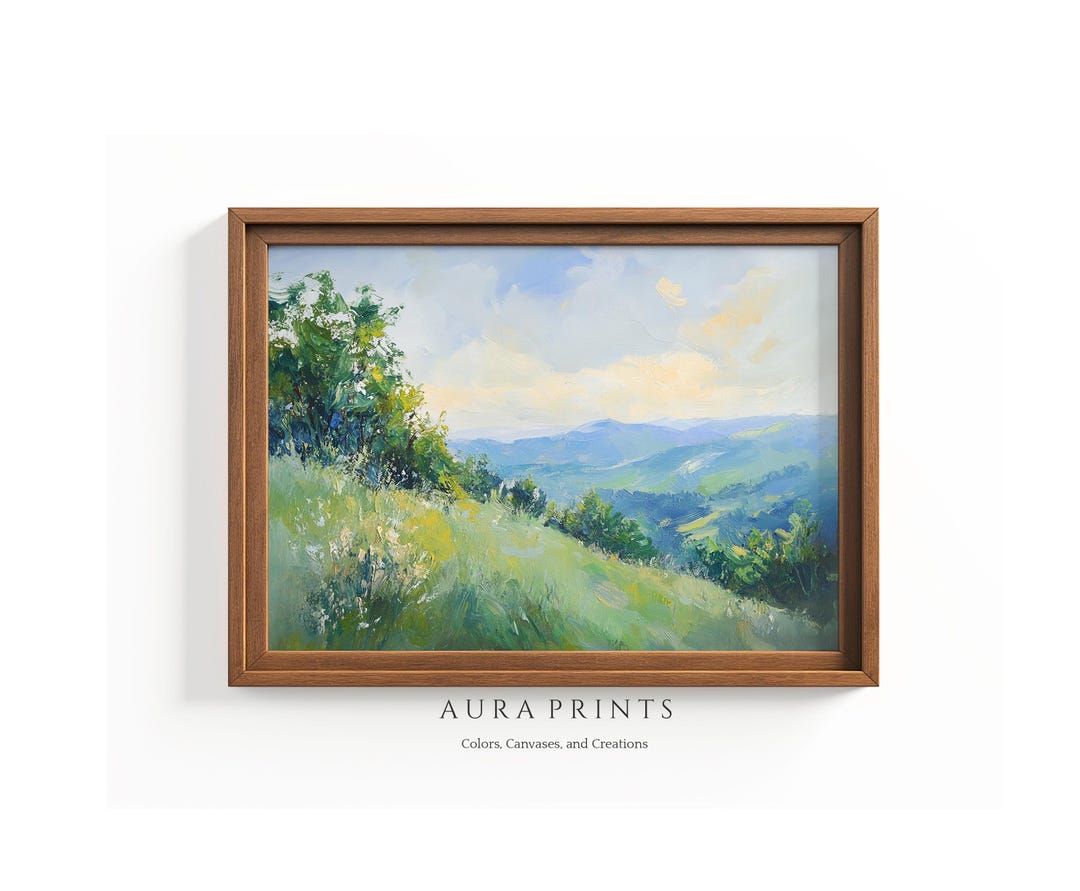 Claude Monet Rustic Meadow Landscape Painting | Vintage Countryside ...