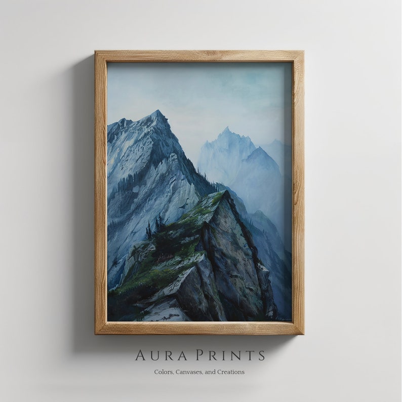 Digital Summer Mountainscape Wall Art Printable Realistic Landscape ...