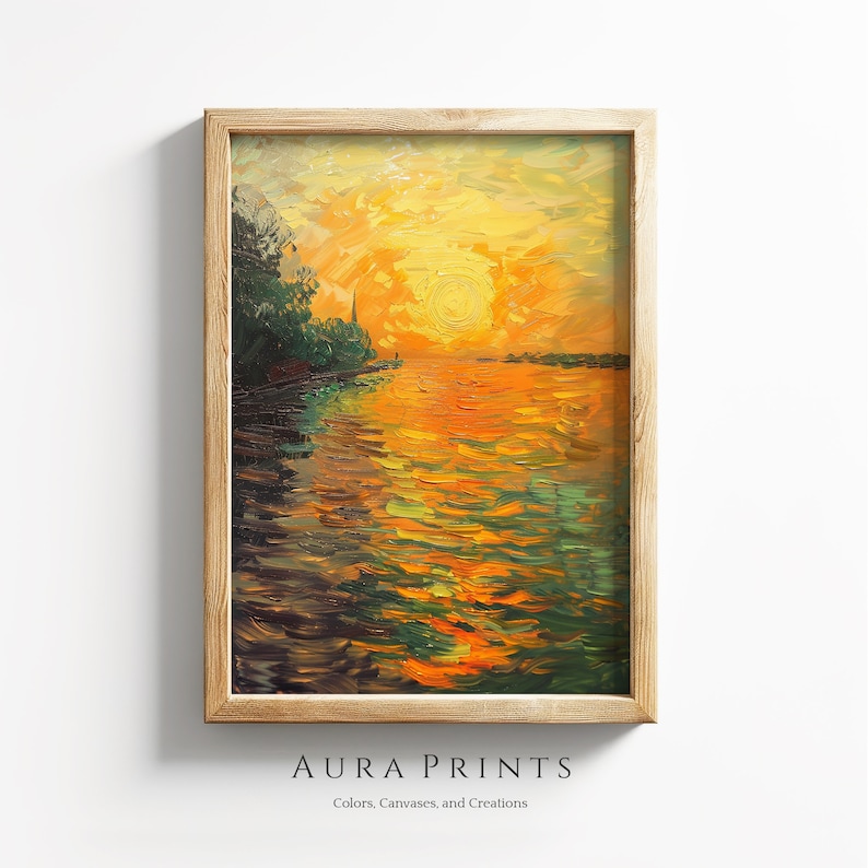 Edvard Munch Sunset Over Seine PRINTABLE Digital Painting Cottagecore ...