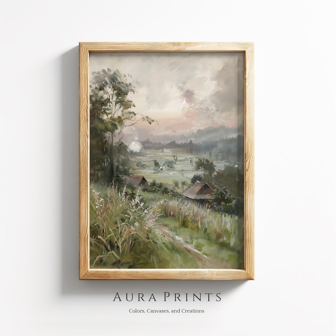 Asian Rice Terraces at Sunrise PRINTABLE Digital Wall Art Vintage ...