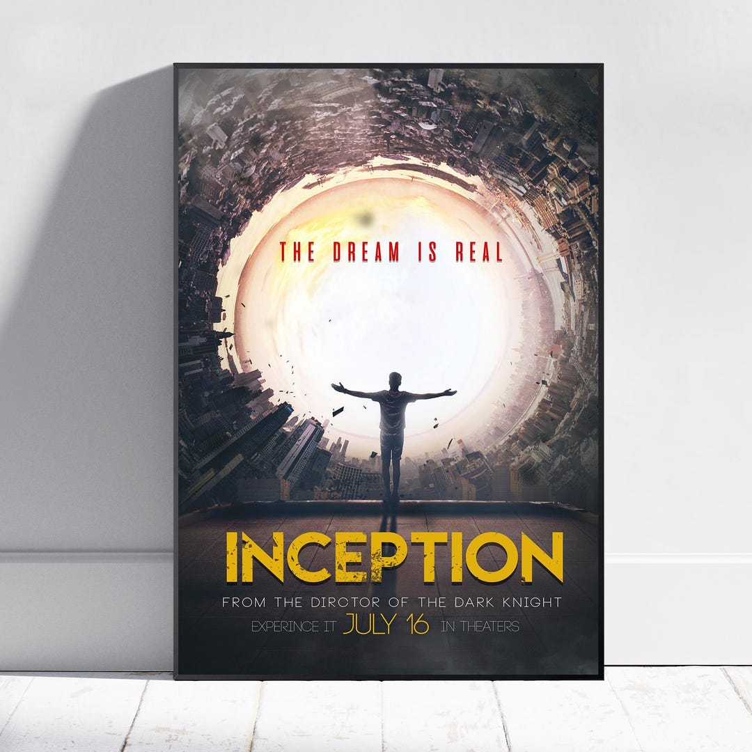 Inception Poster, Leonardo Dicaprio Wall Art, Rolled Canvas Print ...