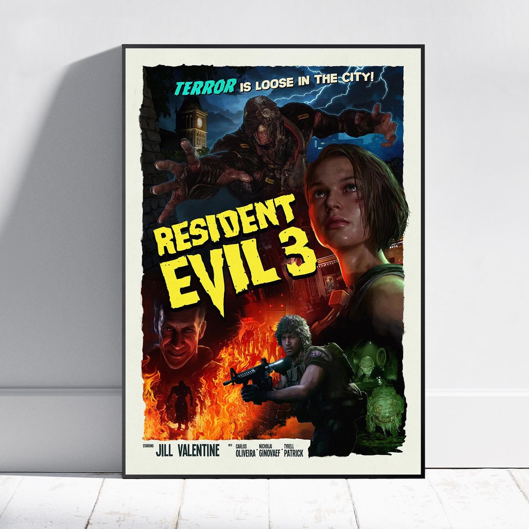 Resident Evil Poster, Raccoon City Wall Art, Rolled Canvas Print, Game ...