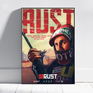 Rust Game Poster, Survival Wall Art, Rolled Canvas Print, Video Game ...