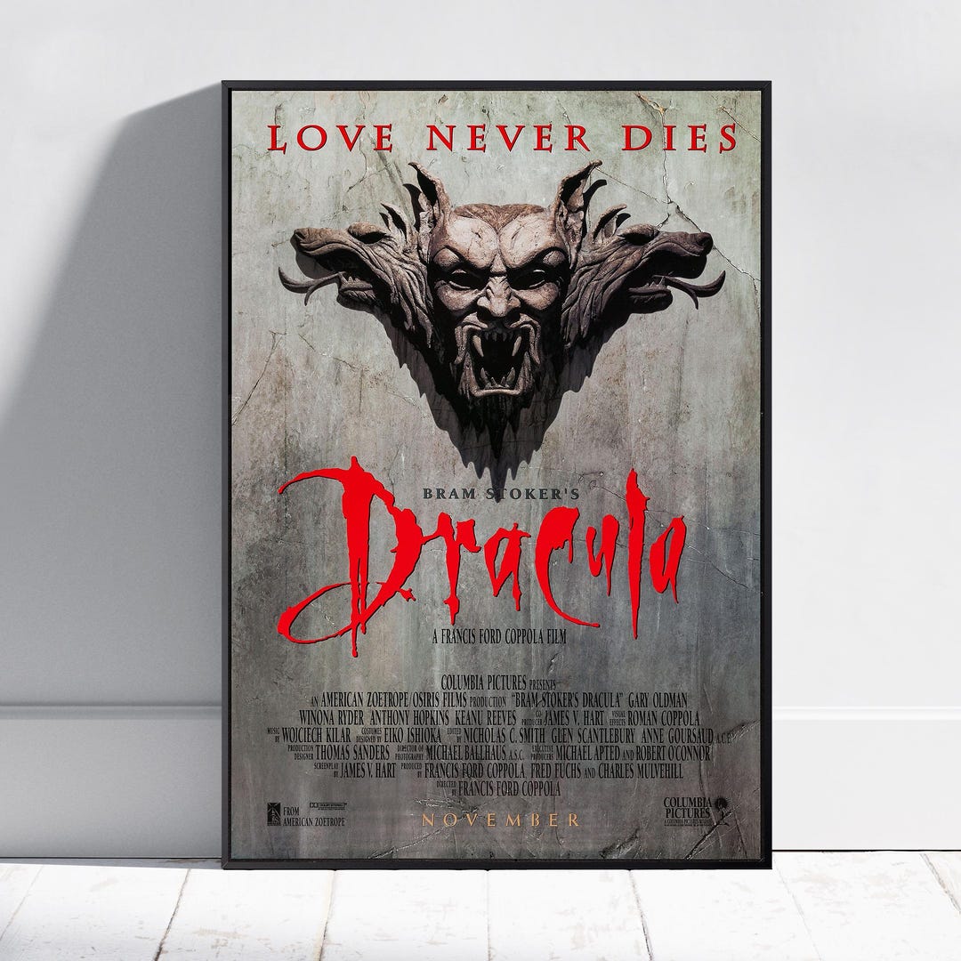 Dracula Poster, Bram Stoker Wall Art, Rolled Canvas Print, Movie Poster ...