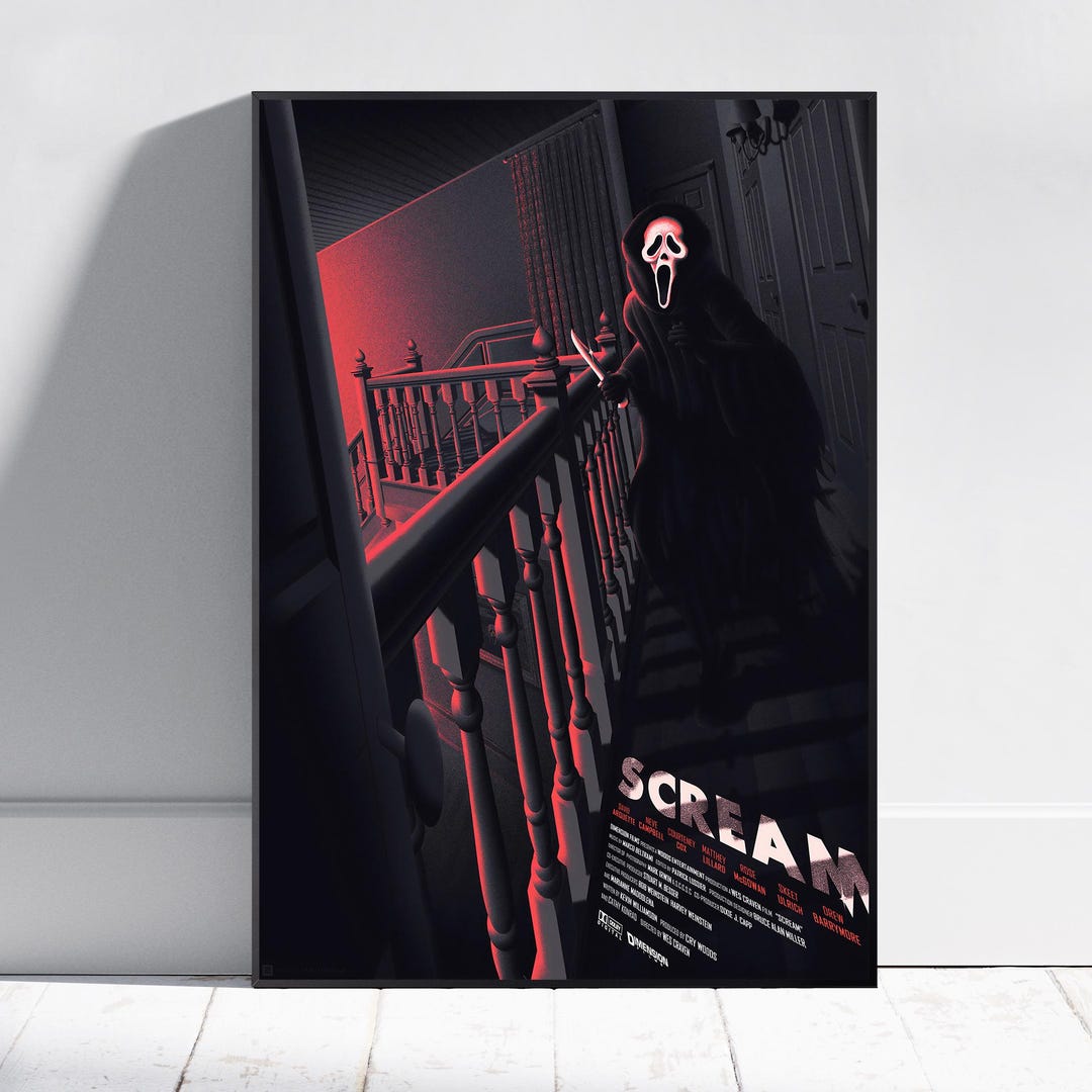 Scream Poster, Ghostface Wall Art, Rolled Canvas Print, Movie Poster ...