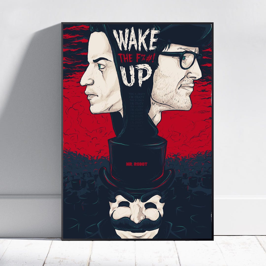 Mr. Robot Poster, Rami Malek Wall Art, Rolled Canvas Print, TV Series ...