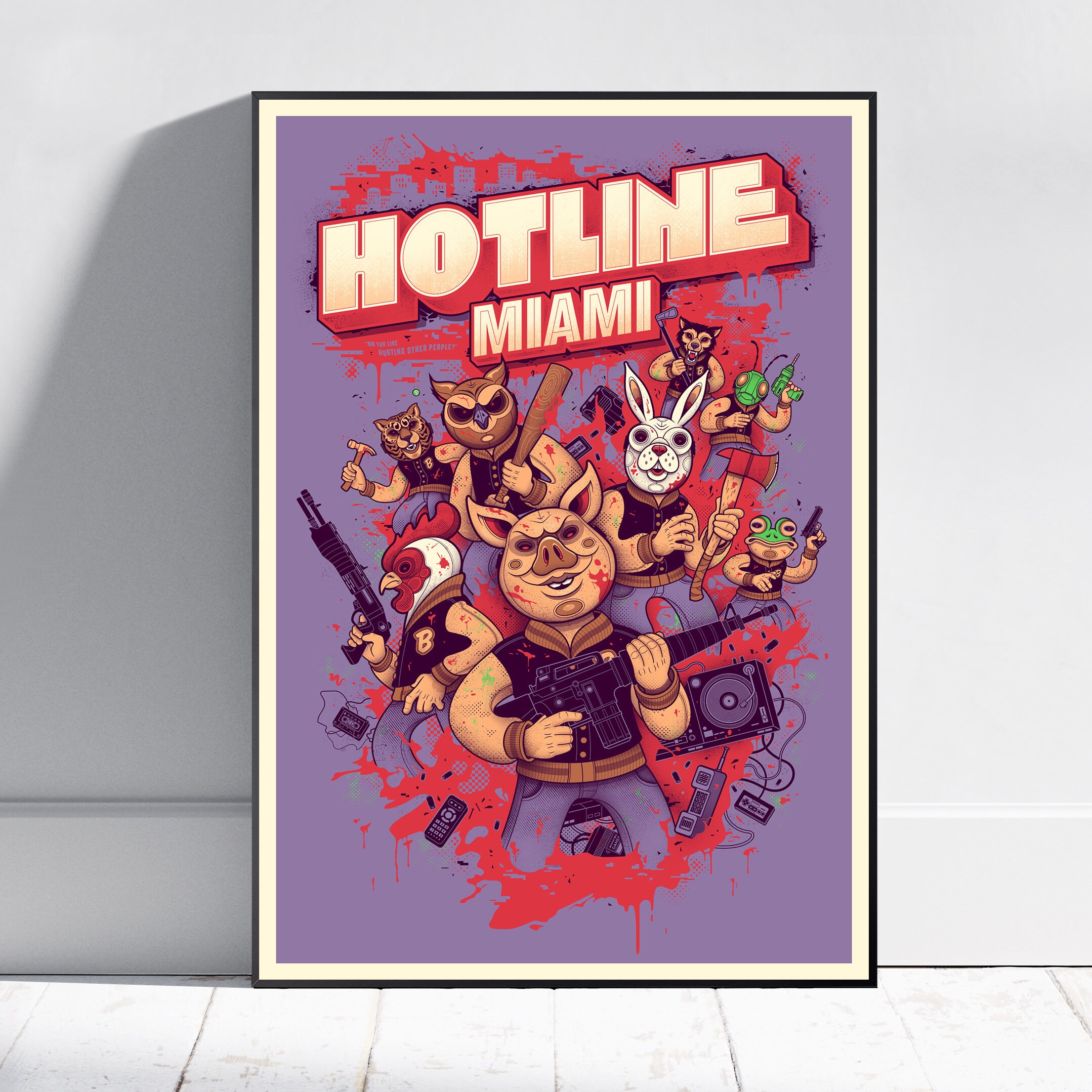 Hotline Miami Poster, Video Game Wall Art, Fine Art Print, Game Poster ...