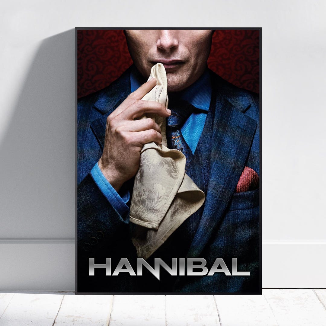 Hannibal Poster, Mads Mikkelsen Wall Art, Rolled Canvas Print, TV ...