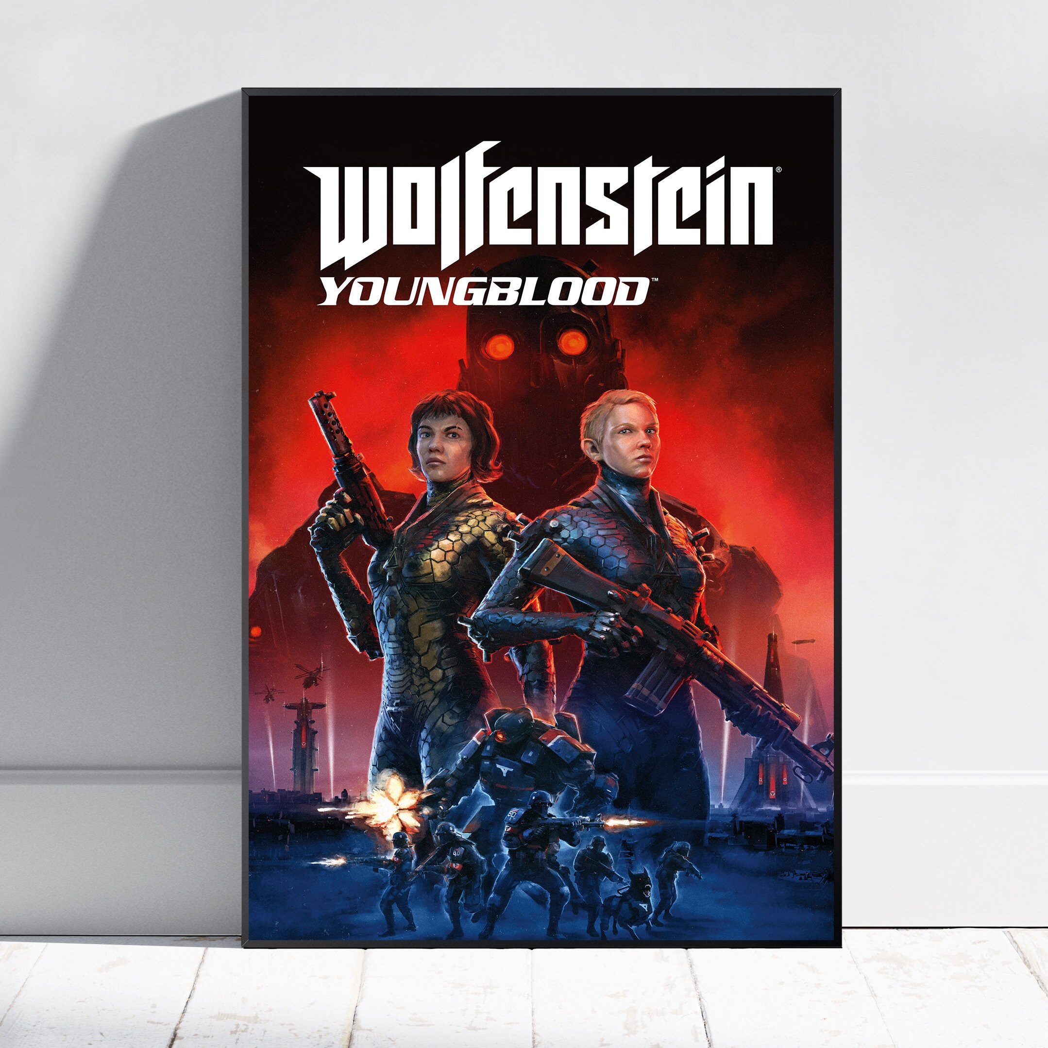 Wolfenstein Poster, the New Order Wall Art, Rolled Canvas Print, Game ...