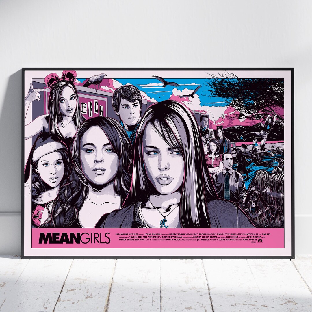 Mean Girls Poster, Lindsay Lohan Wall Art, Rolled Canvas Print, Movie ...
