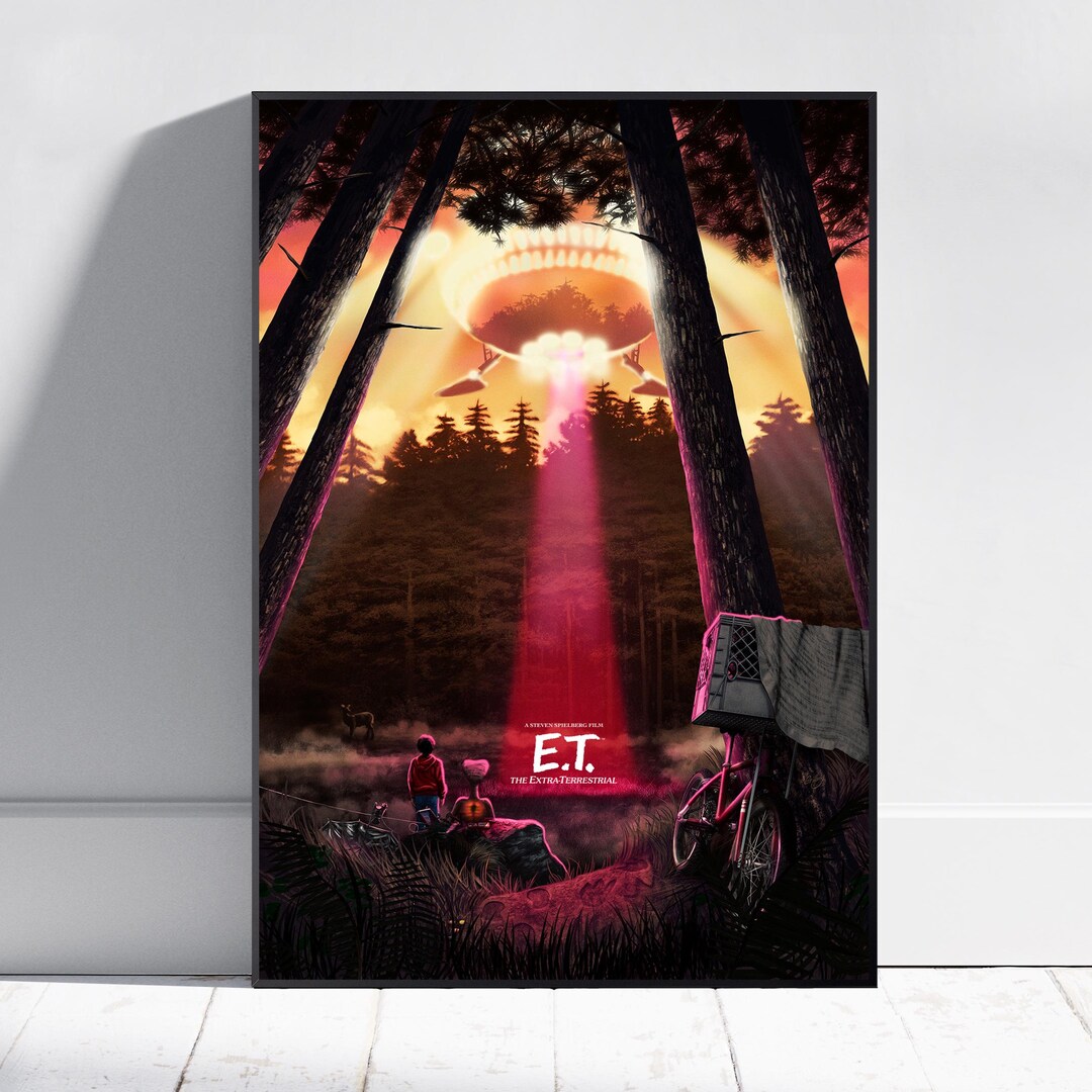 E.T. Poster, the Extra-terrestrial Wall Art, Rolled Canvas Print, Movie ...