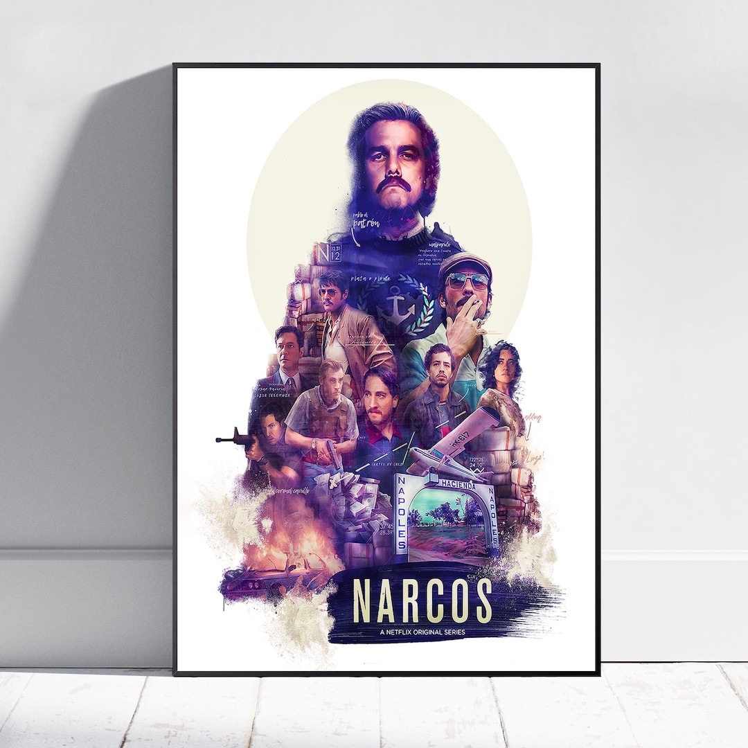 Narcos Poster, Pablo Escobar Wall Art, Rolled Canvas Print, TV Series ...
