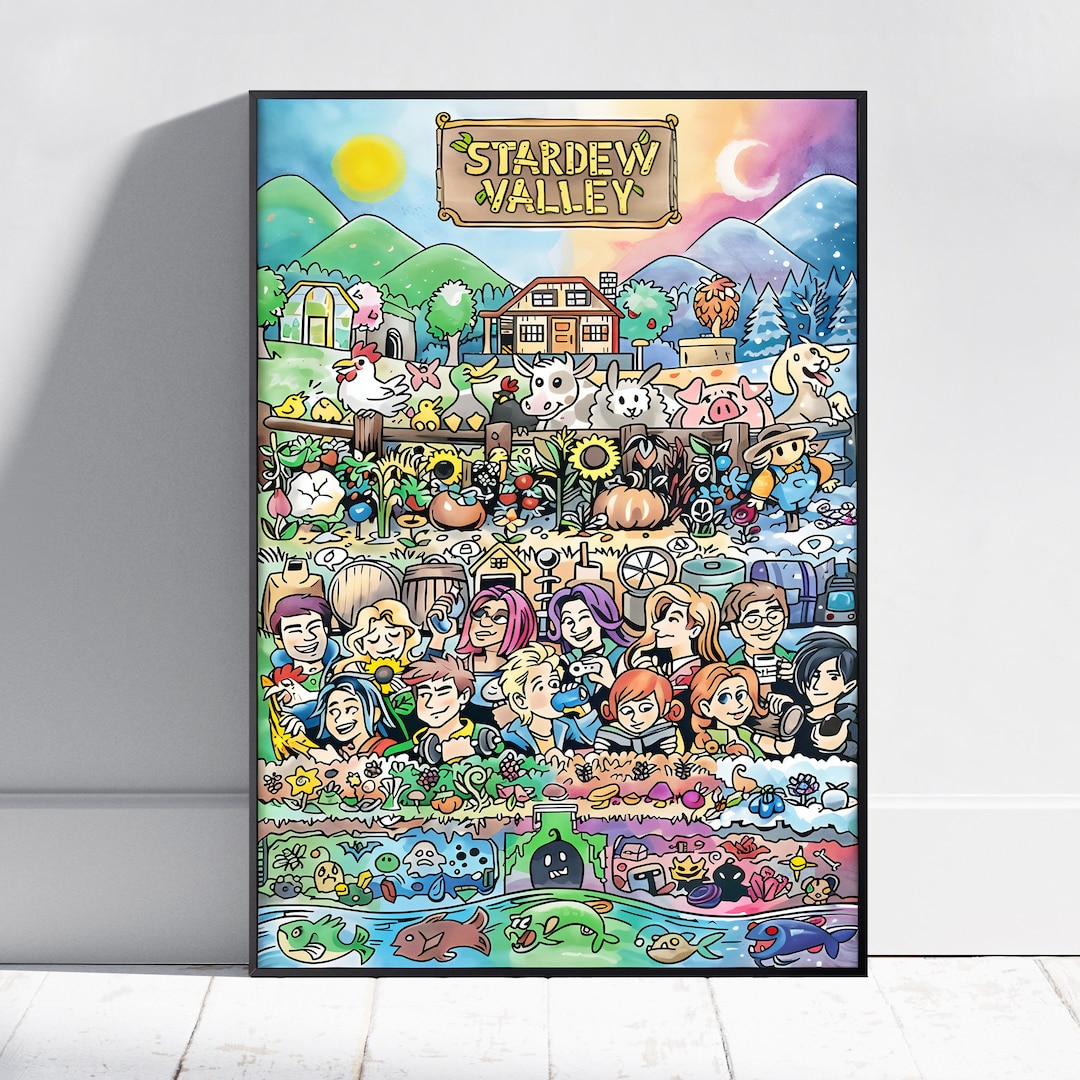 Stardew Valley Poster, Farm Life Game Wall Art, Rolled Canvas Print ...